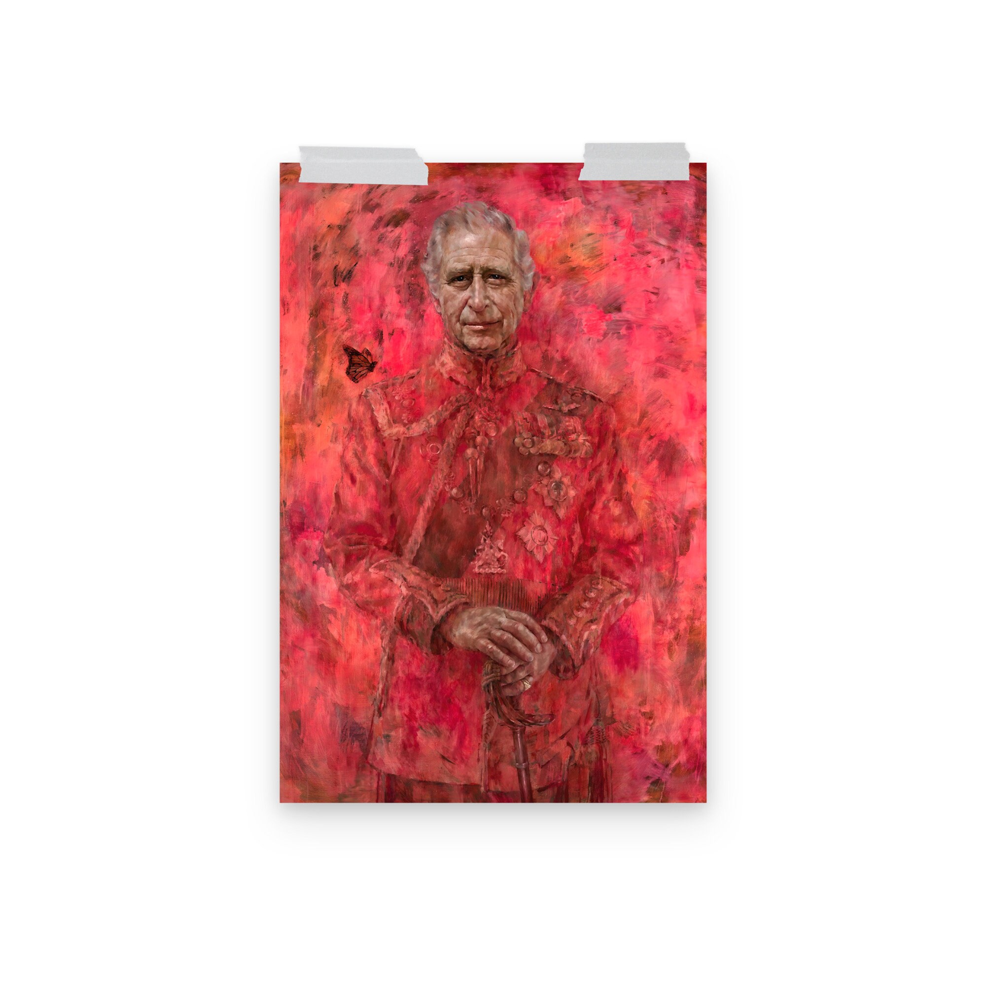King Charles III Official Portrait red Painting by Jonathan Yeo Matte ...
