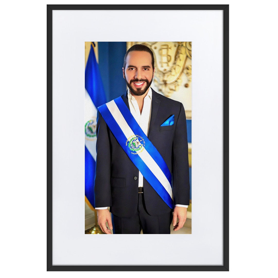 Nayib Bukele Official Portrait Framed Poster With Mat - Etsy