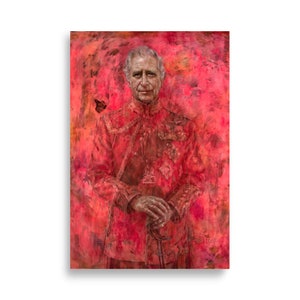 King Charles III Official Portrait (red Painting) by Jonathan Yeo Matte ...