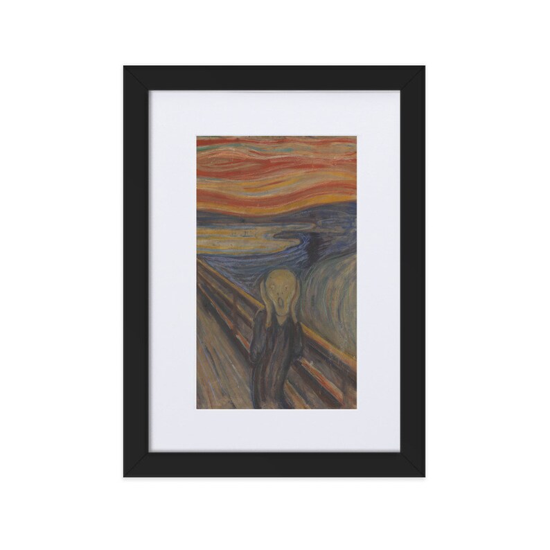 The Scream by Edvard Munch Framed Poster With Mat - Etsy