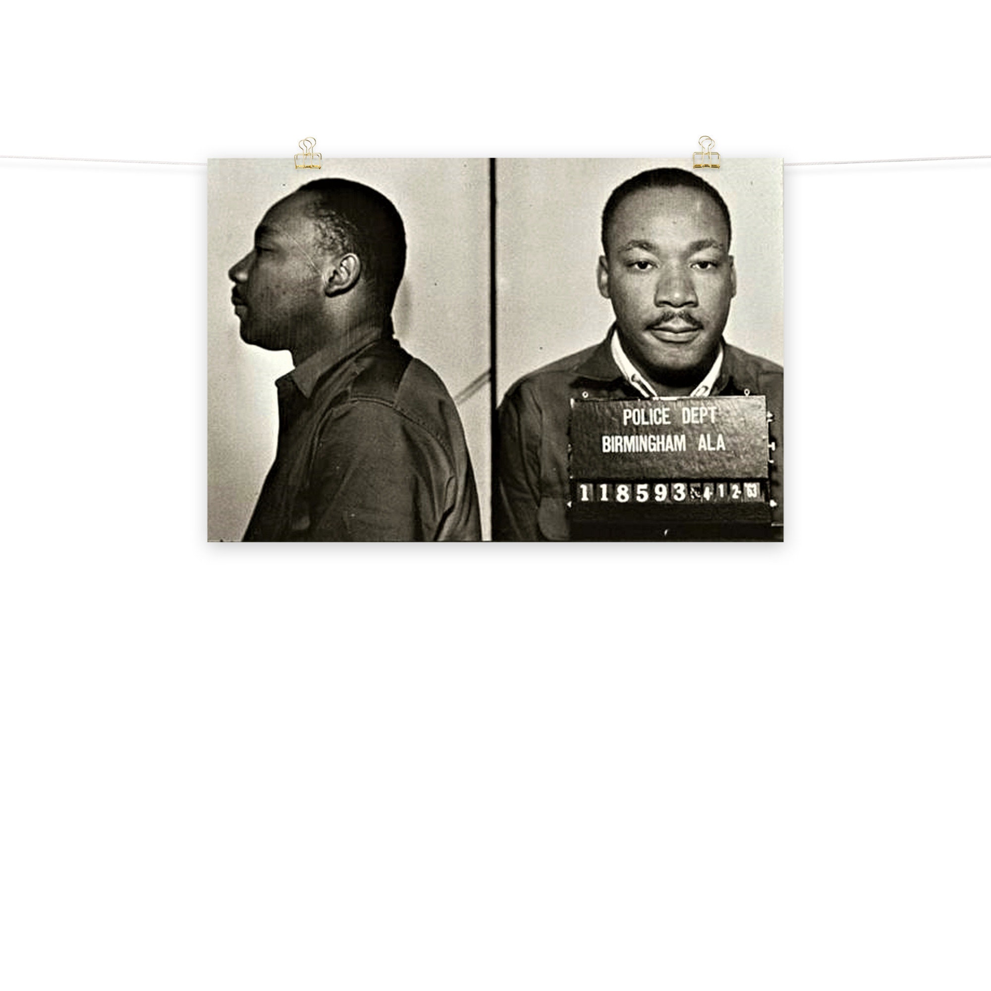 Martin Luther King Jr Mugshot in Birmingham Matte Poster - Etsy