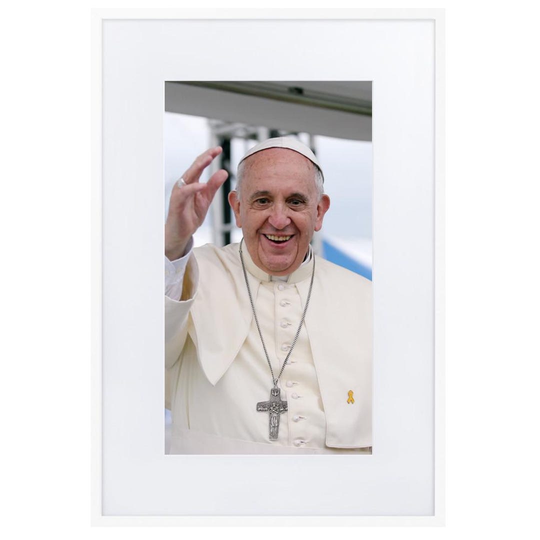 Portrait of Pope Francis Framed Poster With Mat - Etsy