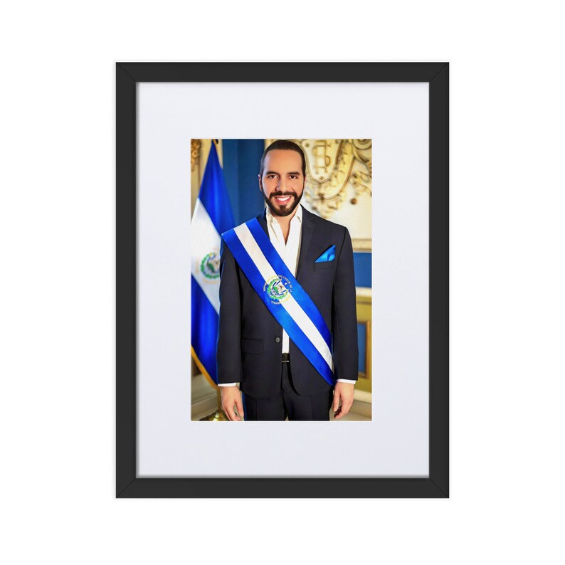 Nayib Bukele Official Portrait Framed Poster With Mat - Etsy