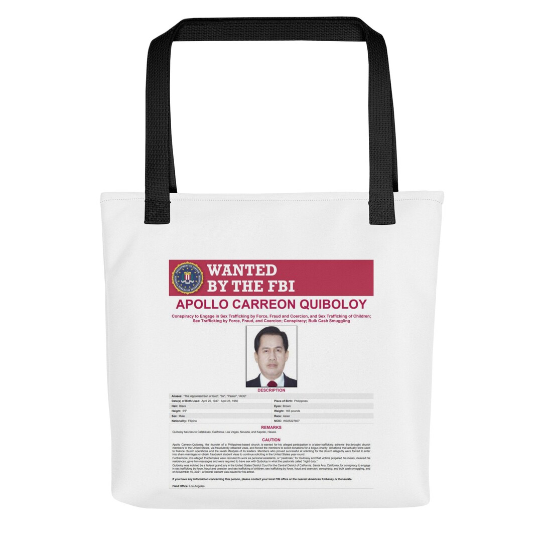 Apollo Quiboloy Wanted FBI Tote Bag - Etsy