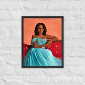 Michelle Obama Official Portrait by Robert Mccurdy Framed Poster - Etsy