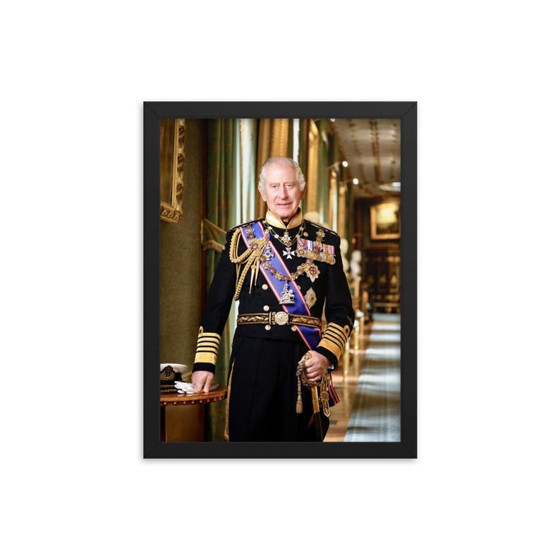 King Charles III Latest Official Portrait Matte Framed Poster - Etsy UK