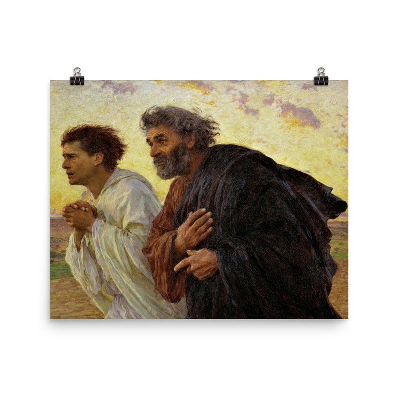 Peter and John Running to the Tomb by Eugene Burnand Matte Poster - Etsy