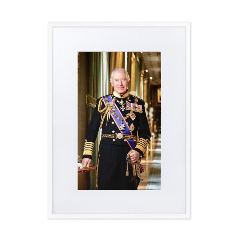 King Charles III Latest Official Portrait Framed Poster With Mat - Etsy