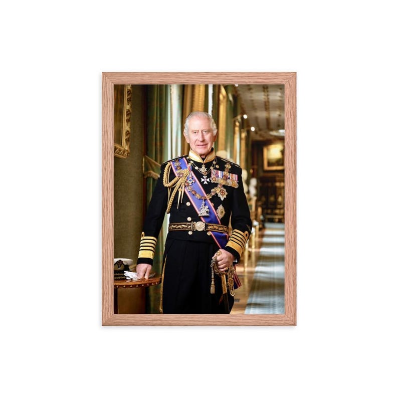 King Charles III Latest Official Portrait Matte Framed Poster - Etsy UK