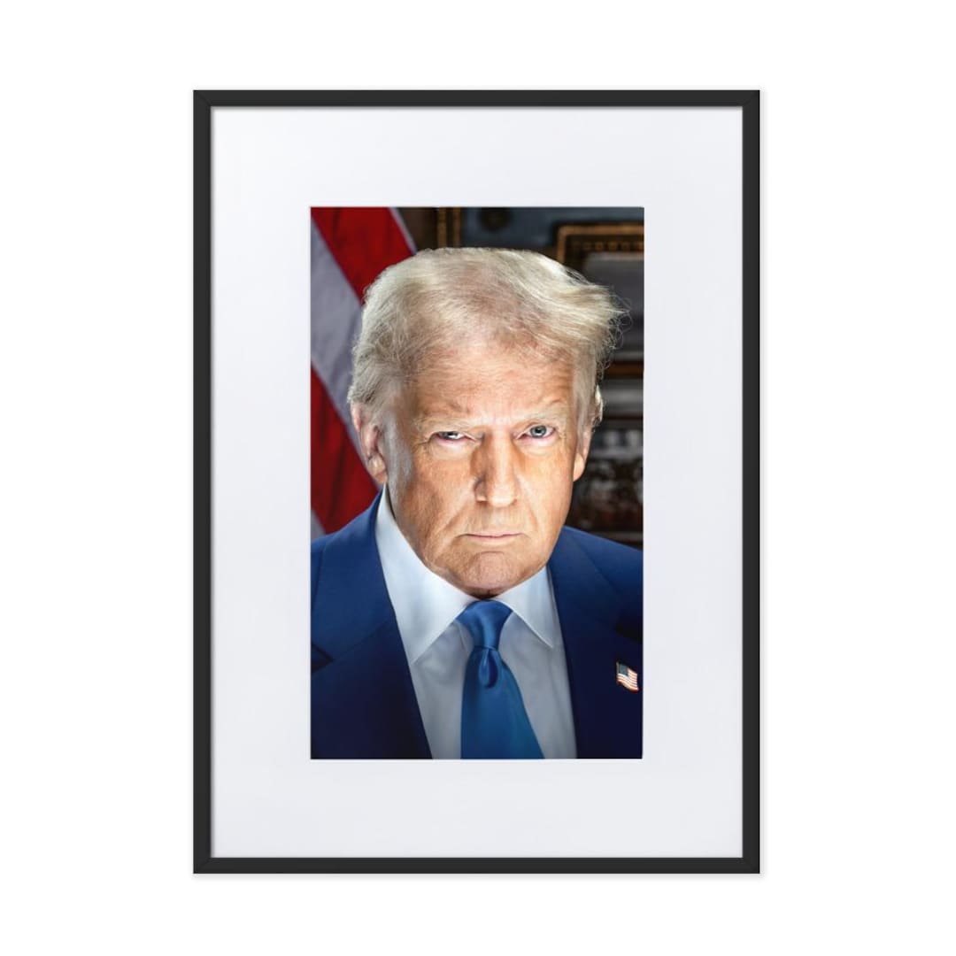 President Donald Trump Official Portrait 2025 Framed Poster With Mat - Etsy