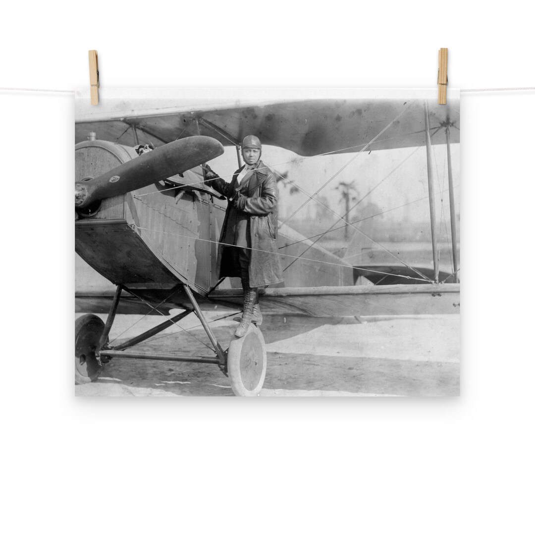 Bessie Coleman and Her Plane Matte Poster - Etsy