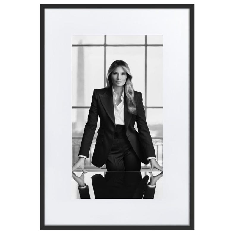 First Lady Melania Trump Official Portrait 2025 Framed Poster With Mat ...