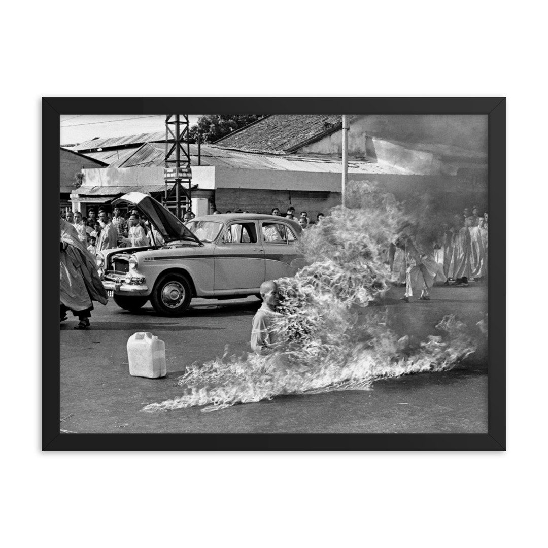 Burning Monk: Thích Quảng Đức Framed Poster - Etsy