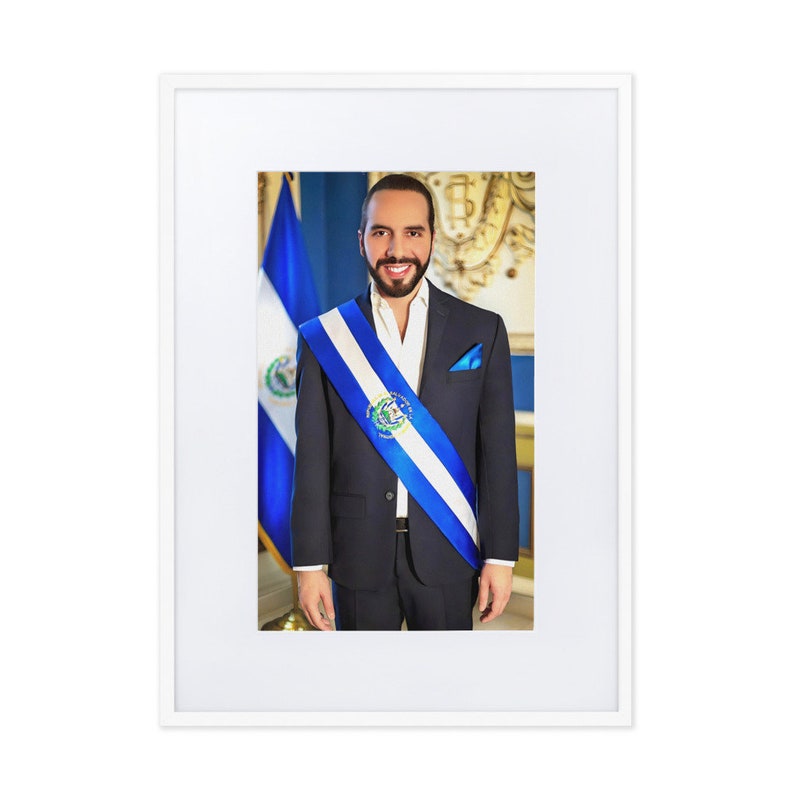 Nayib Bukele Official Portrait Framed Poster With Mat - Etsy