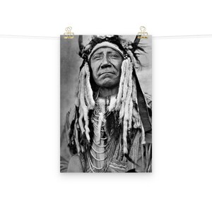 Chief Two Moons Matte Poster - Etsy