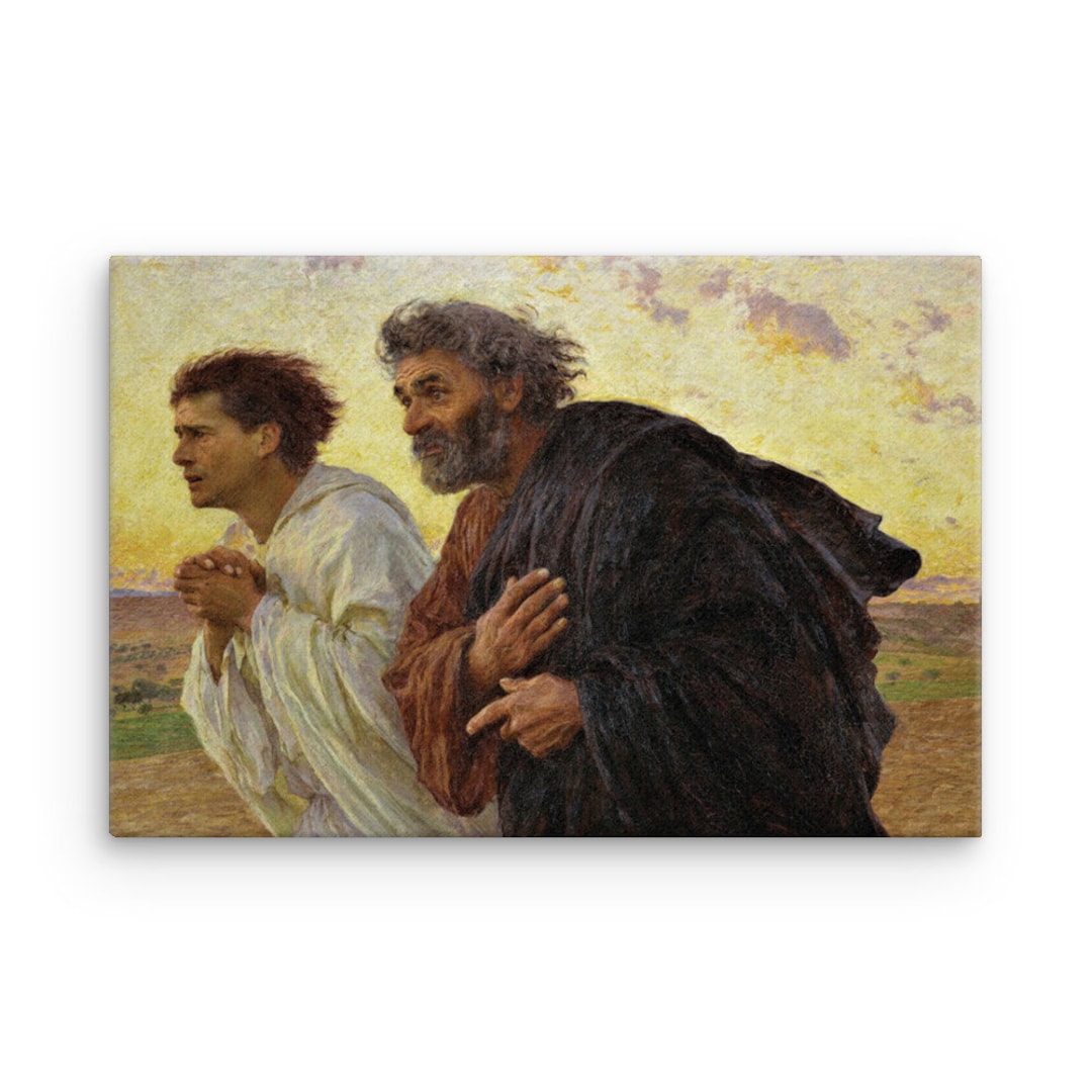 Peter and John Running to the Tomb by Eugene Burnand Canvas - Etsy