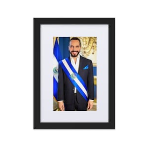 Nayib Bukele Official Portrait Framed Poster With Mat - Etsy
