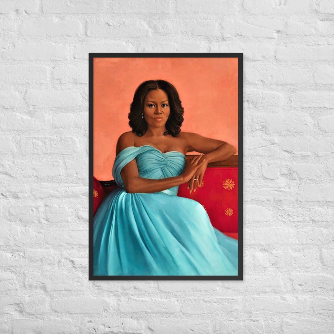 Michelle Obama Official Portrait by Robert Mccurdy Framed Poster - Etsy