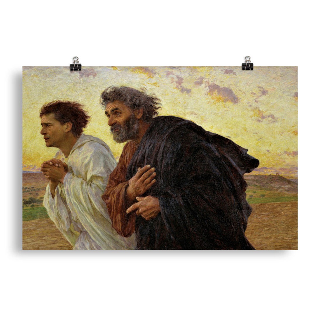 Peter and John Running to the Tomb by Eugene Burnand Matte Poster - Etsy