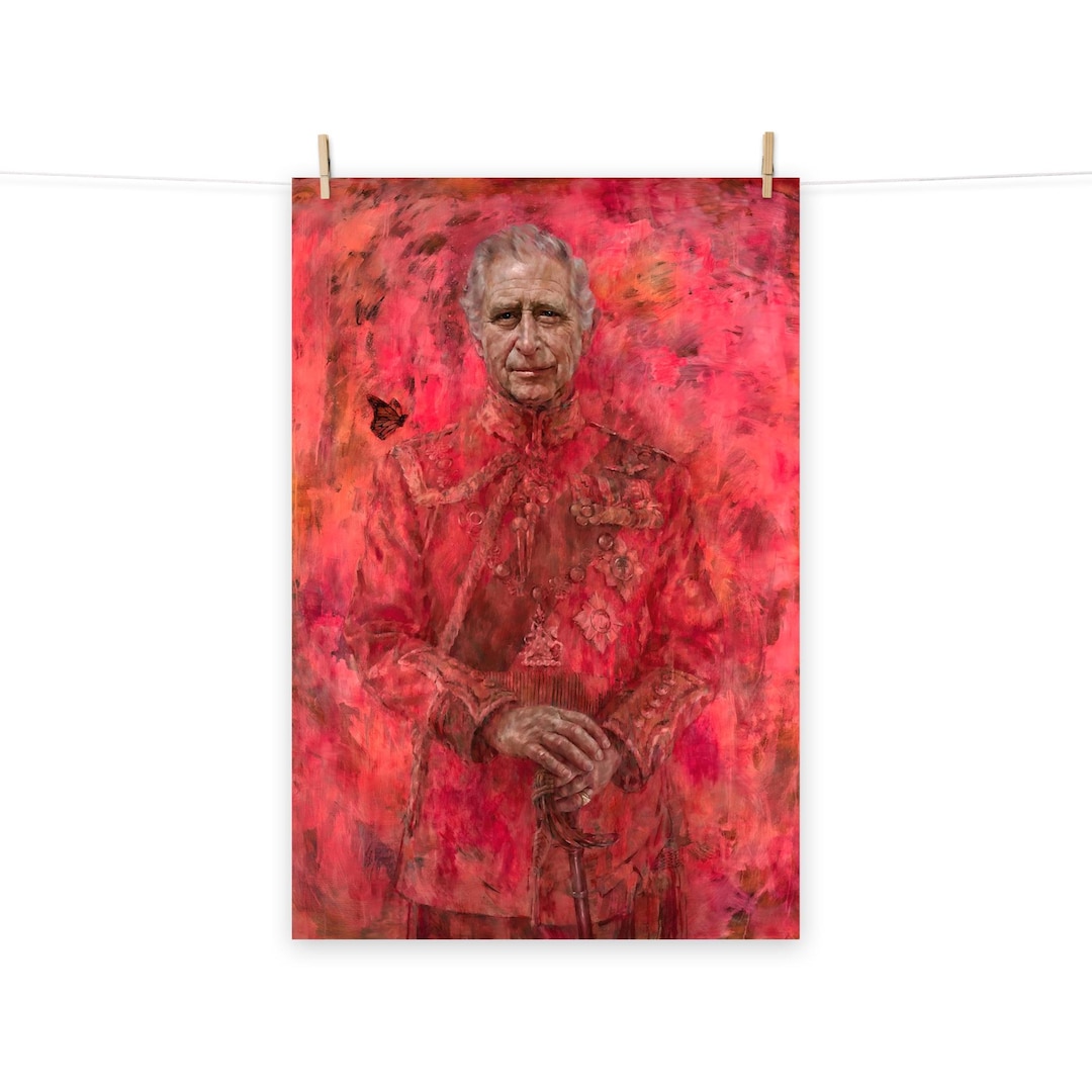 King Charles III Official Portrait (red Painting) by Jonathan Luster ...