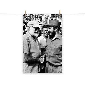Ernest Hemingway With Fidel Castro Matte Poster - Etsy