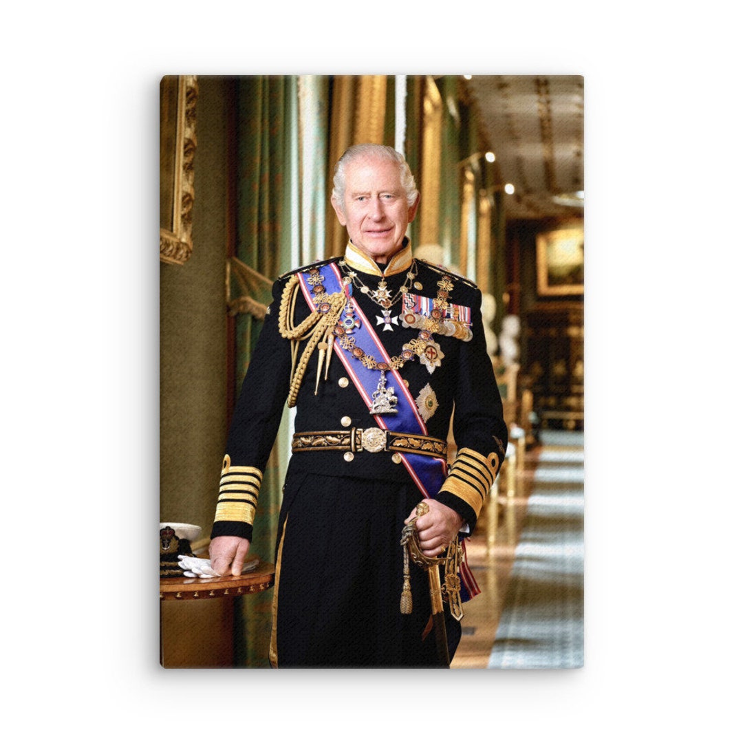 King Charles III Latest Official Portrait Canvas - Etsy