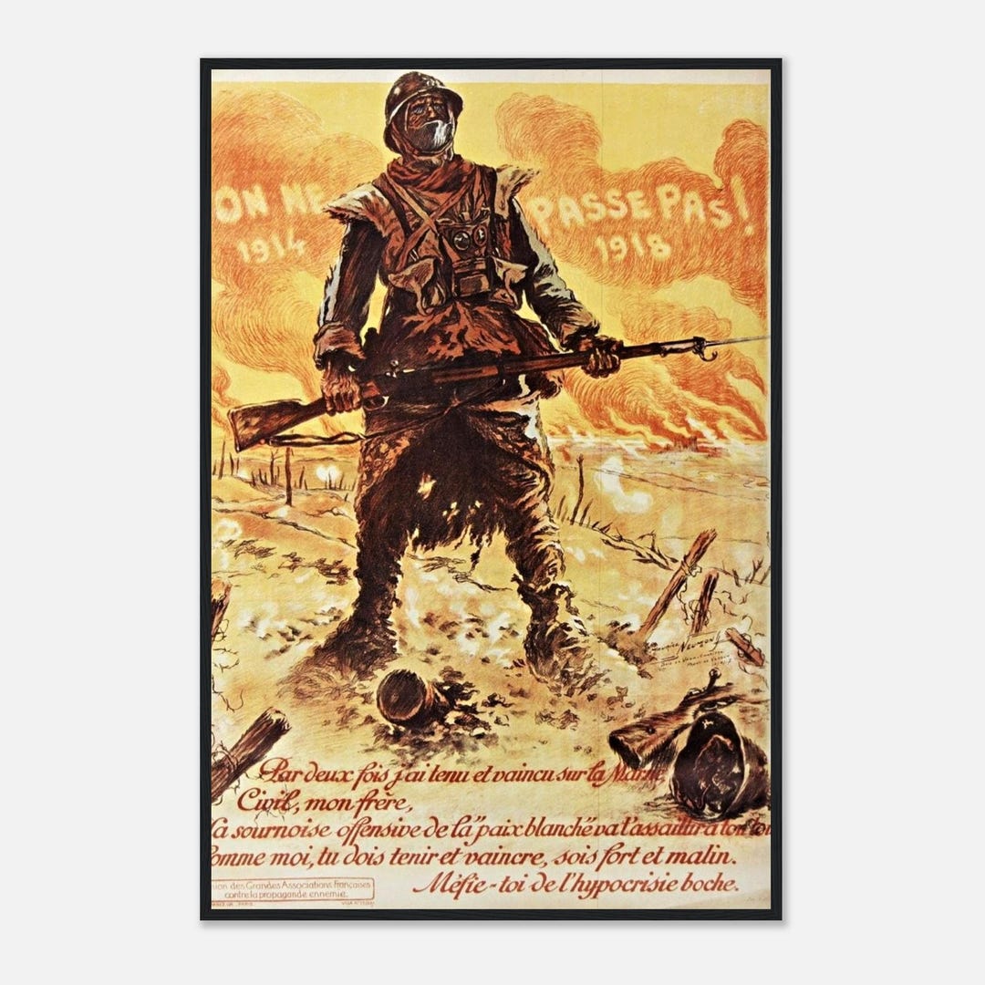 They Shall Not Pass (on Ne Passe Pas) by Maurice Neumont Framed Poster ...