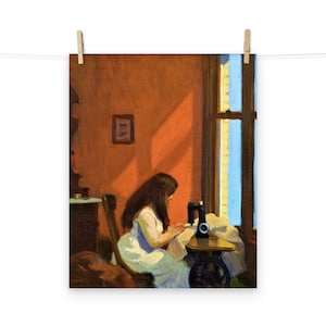 Girl at Sewing Machine by Edward Hopper Matte Poster - Etsy