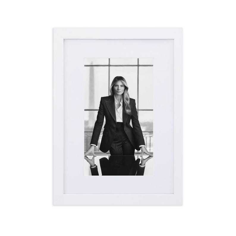 First Lady Melania Trump Official Portrait 2025 Framed Poster With Mat ...