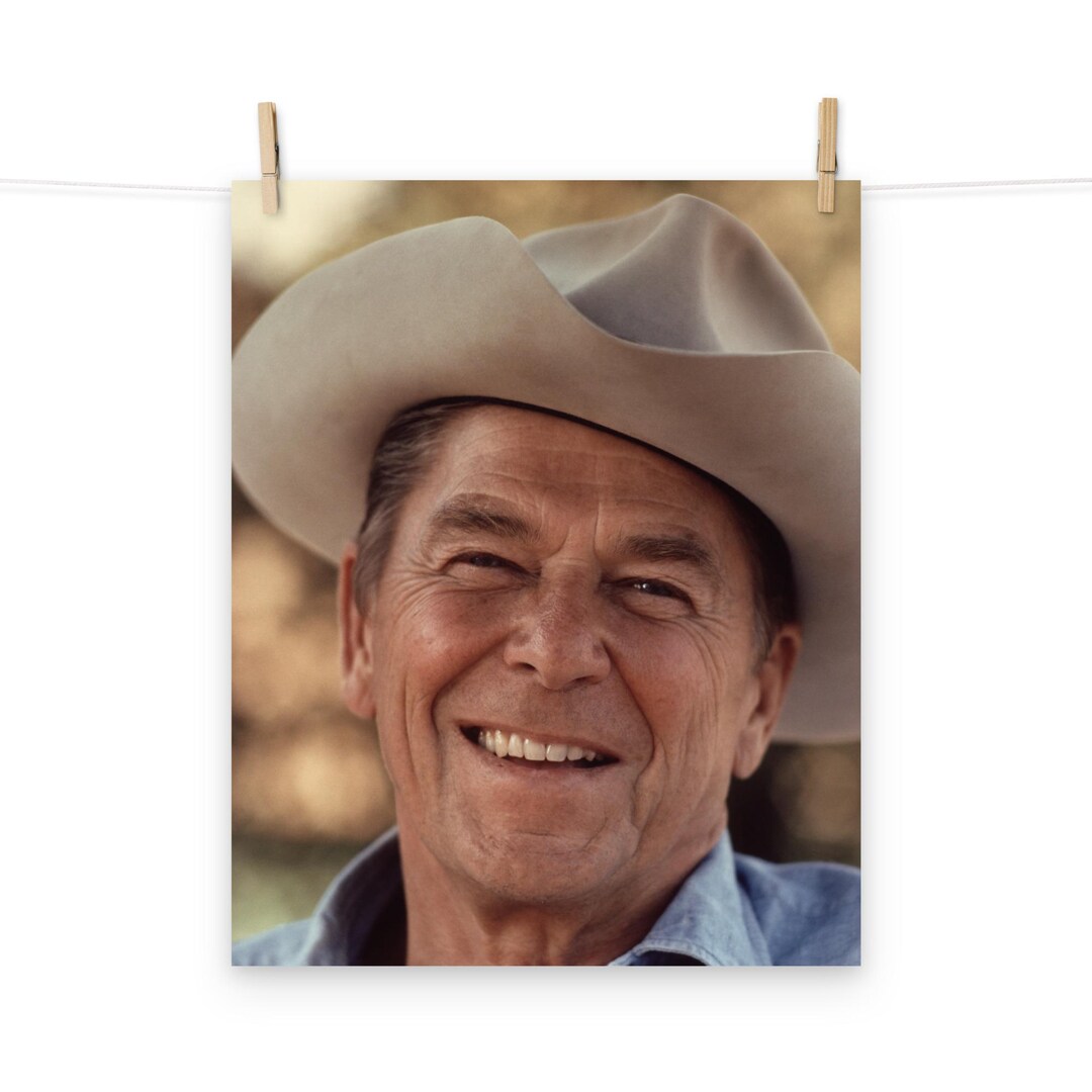 Ronald Reagan Wearing Cowboy Hat Matte Poster - Etsy