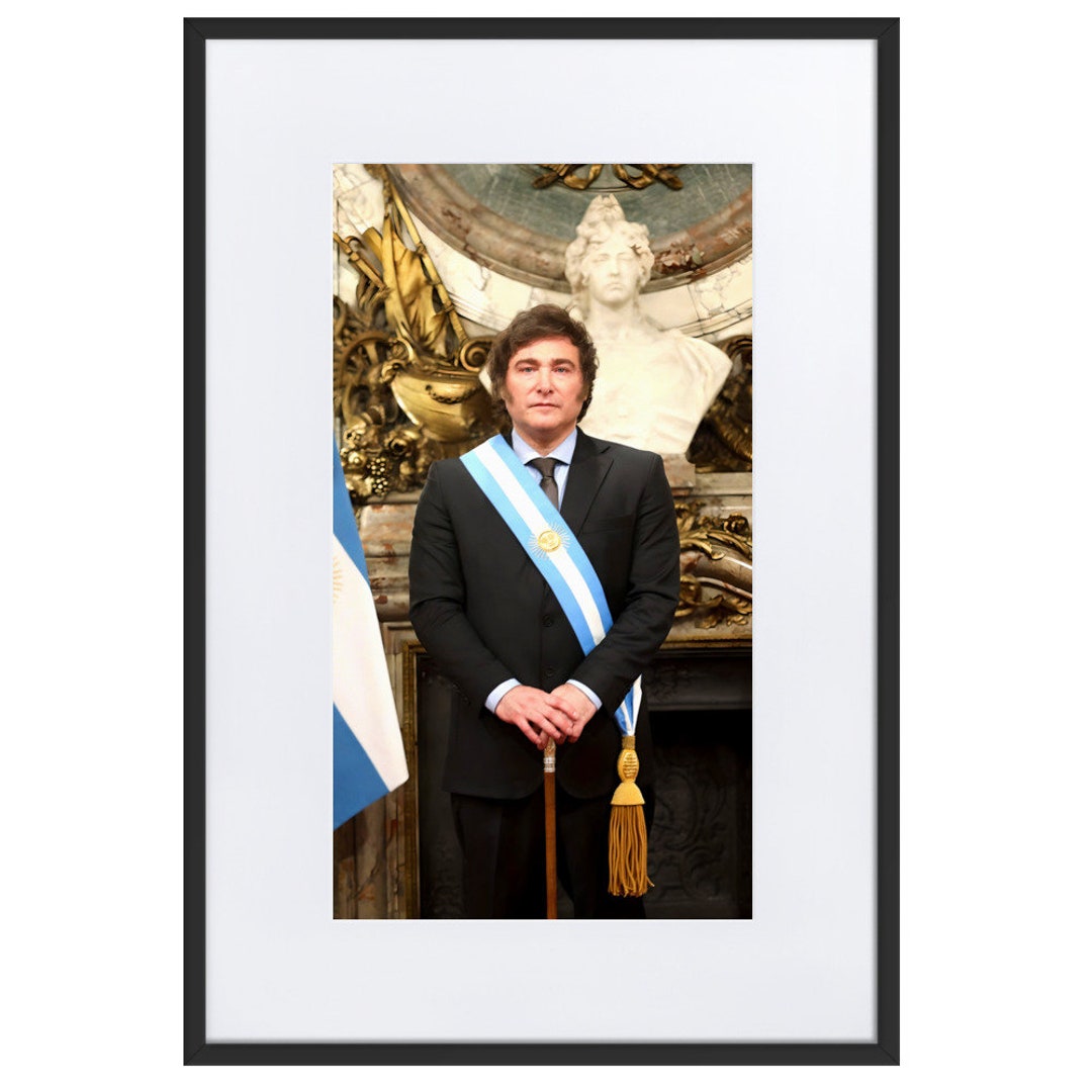 Javier Milei Official Portrait Framed Poster With Mat - Etsy