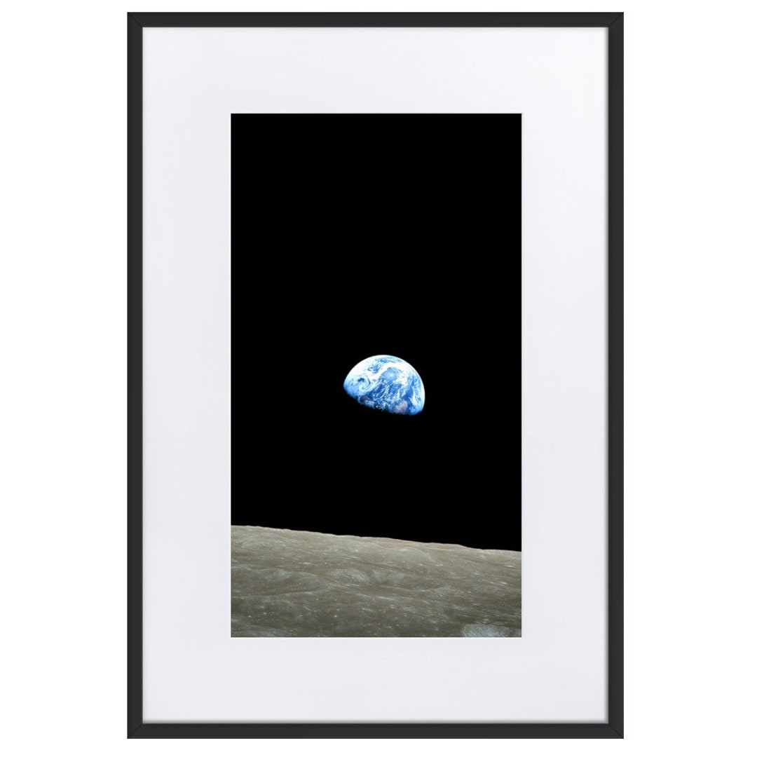 Earthrise Taken by Apollo 8 Framed Poster With Mat - Etsy