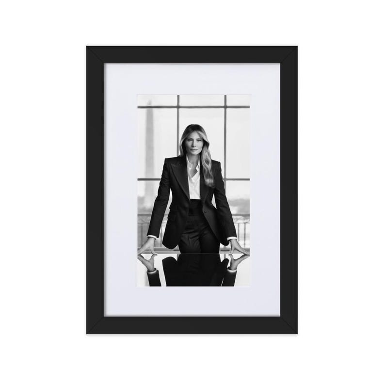 First Lady Melania Trump Official Portrait 2025 Framed Poster With Mat ...