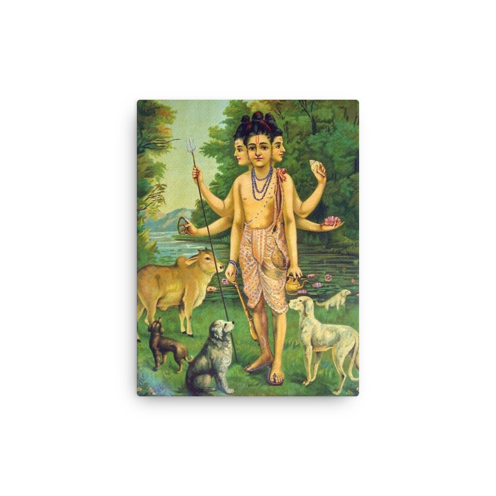 Dattatrey by Raja Ravi Varma Canvas - Etsy