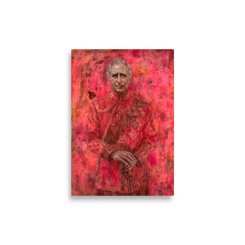 King Charles III Official Portrait (red Painting) by Jonathan Yeo Matte ...