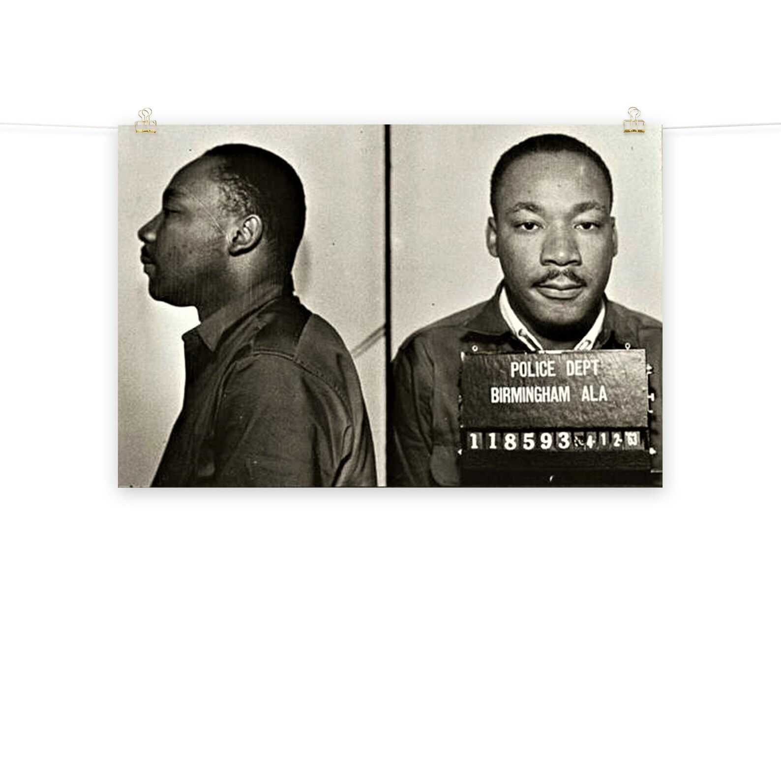 Martin Luther King Jr Mugshot in Birmingham Matte Poster - Etsy