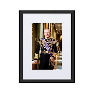 King Charles III Latest Official Portrait Framed Poster With Mat - Etsy