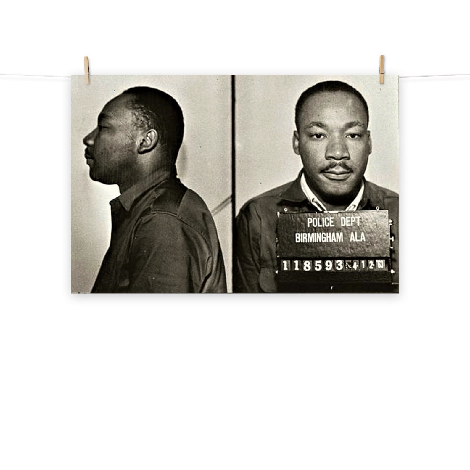Martin Luther King Jr Mugshot in Birmingham Matte Poster - Etsy
