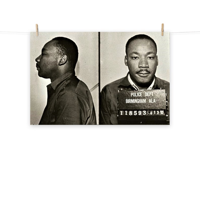 Martin Luther King Jr Mugshot in Birmingham Matte Poster - Etsy