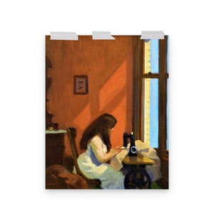 Girl at Sewing Machine by Edward Hopper Matte Poster - Etsy