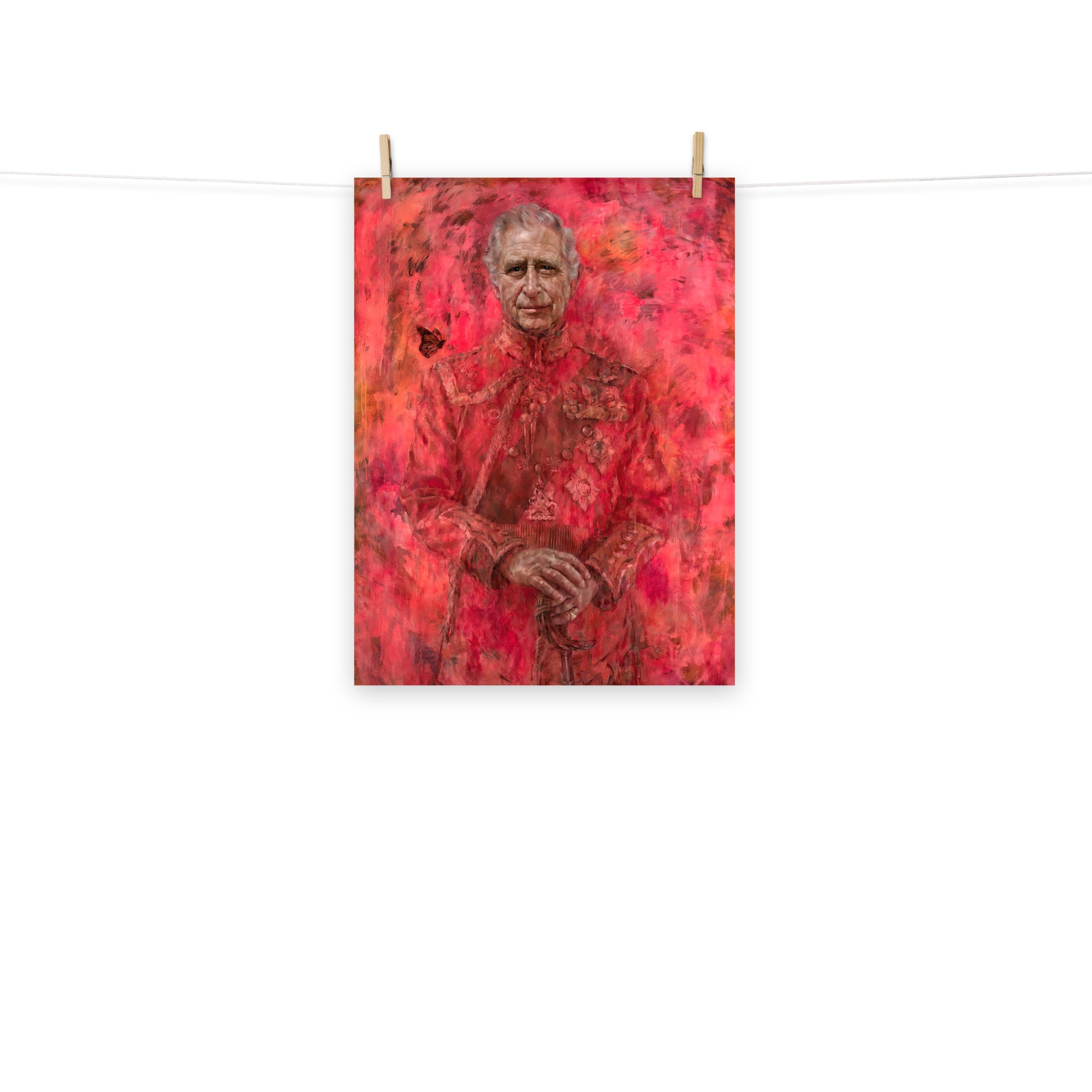 King Charles III Official Portrait red Painting by Jonathan Yeo Matte ...