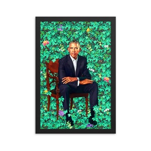 President Barack Obama by Kehinde Wiley Framed Poster - Etsy