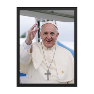 Portrait of Pope Francis Framed Poster - Etsy