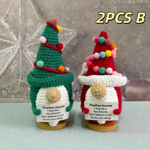 Crochet Positive Gnome / Emotional Support Plant, Christmas Gift ...