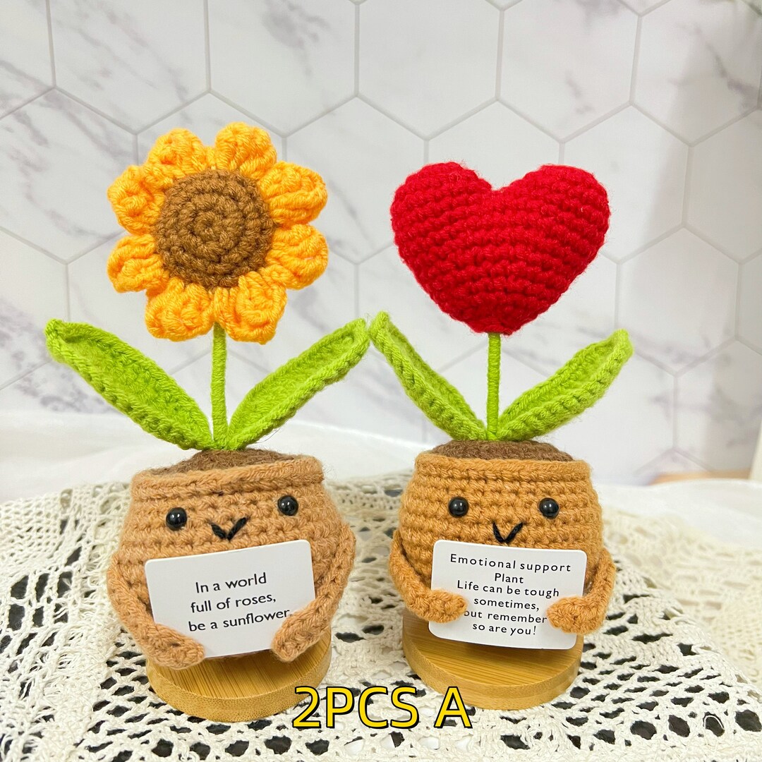 Emotional Support Gifts-handmade Crochet Sunflower/daisy/tulip/heart ...