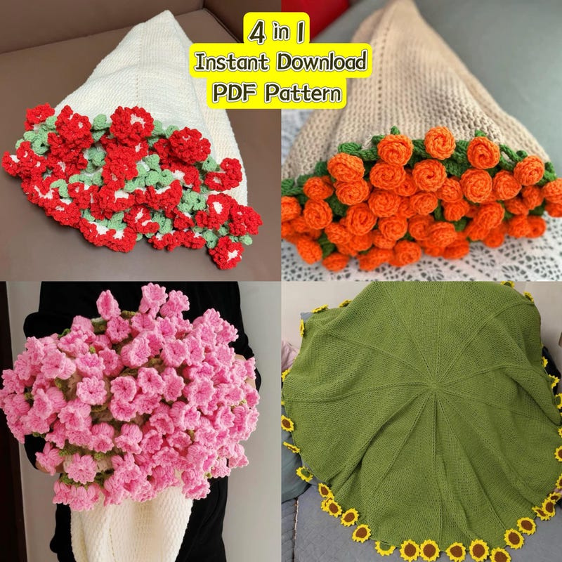 Crochet Easy Flower Patterns - Etsy