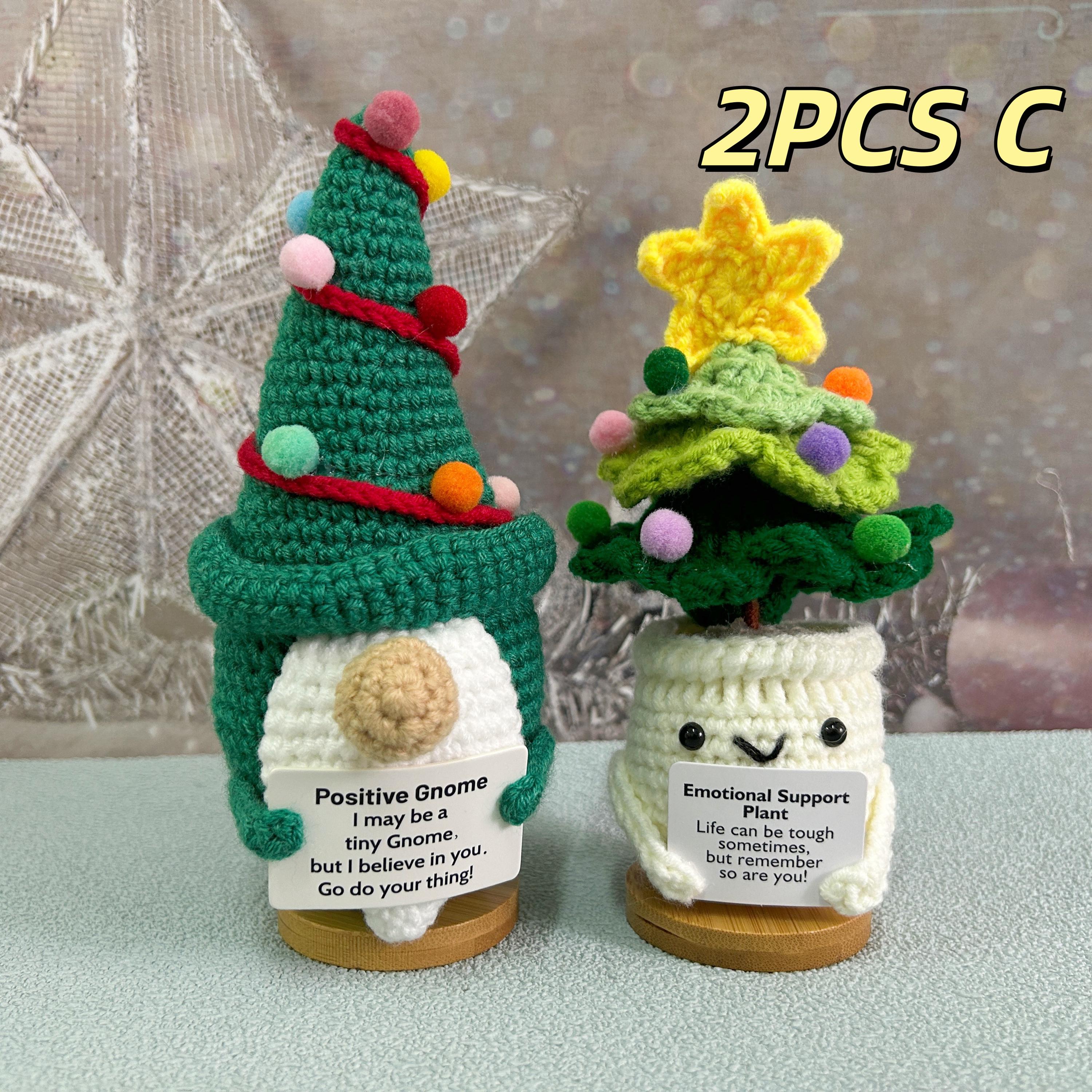 Crochet Positive Gnome / Emotional Support Plant, Christmas Gift ...