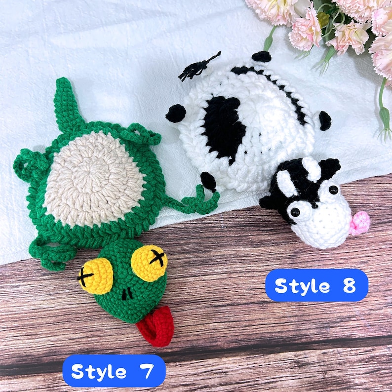 Hand Crochet Cute Animal Coaster Set,cotton Knit Cartoon Critter Drink ...