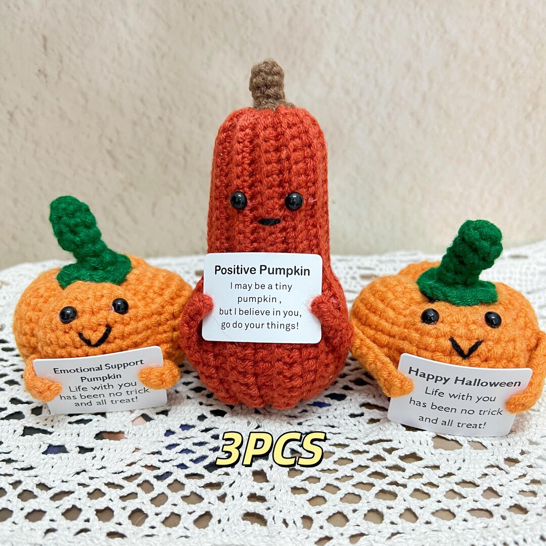Crochet Emotional Support Pumpkin/positive Pumpkin,crochet Happy ...