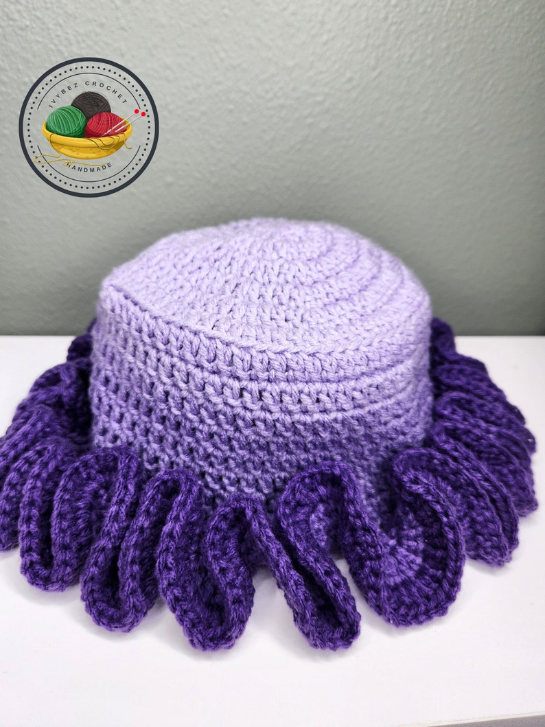Ombre Violet Crochet Bucket Hat With Ruffles - Etsy